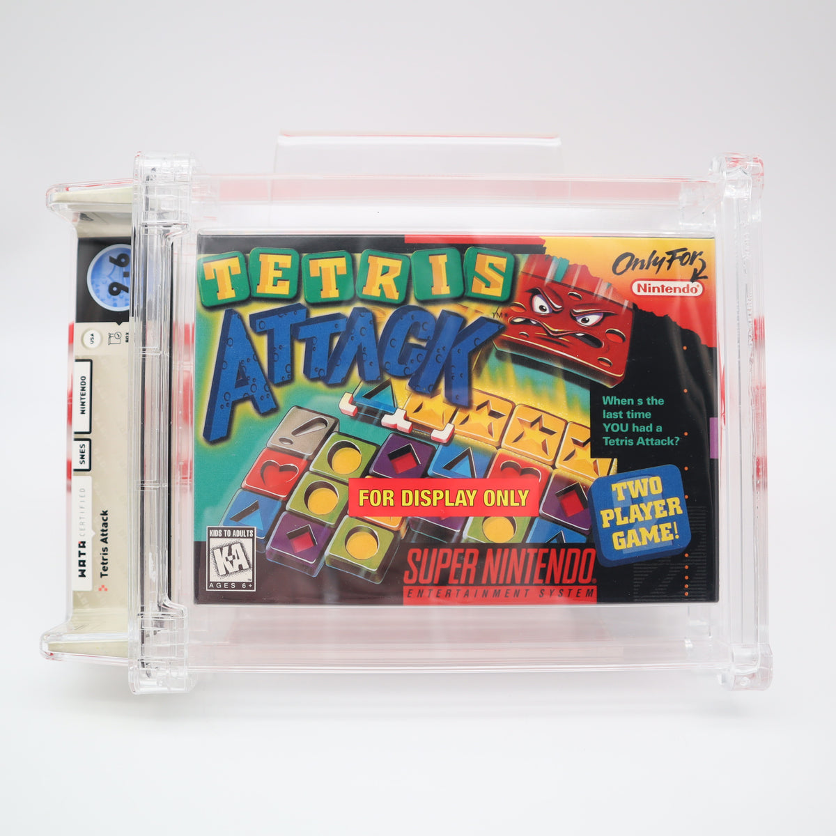 TETRIS ATTACK - WATA GRADED 9.6! FDO / FOR DISPLAY ONLY BOX! (SNES Sup ...