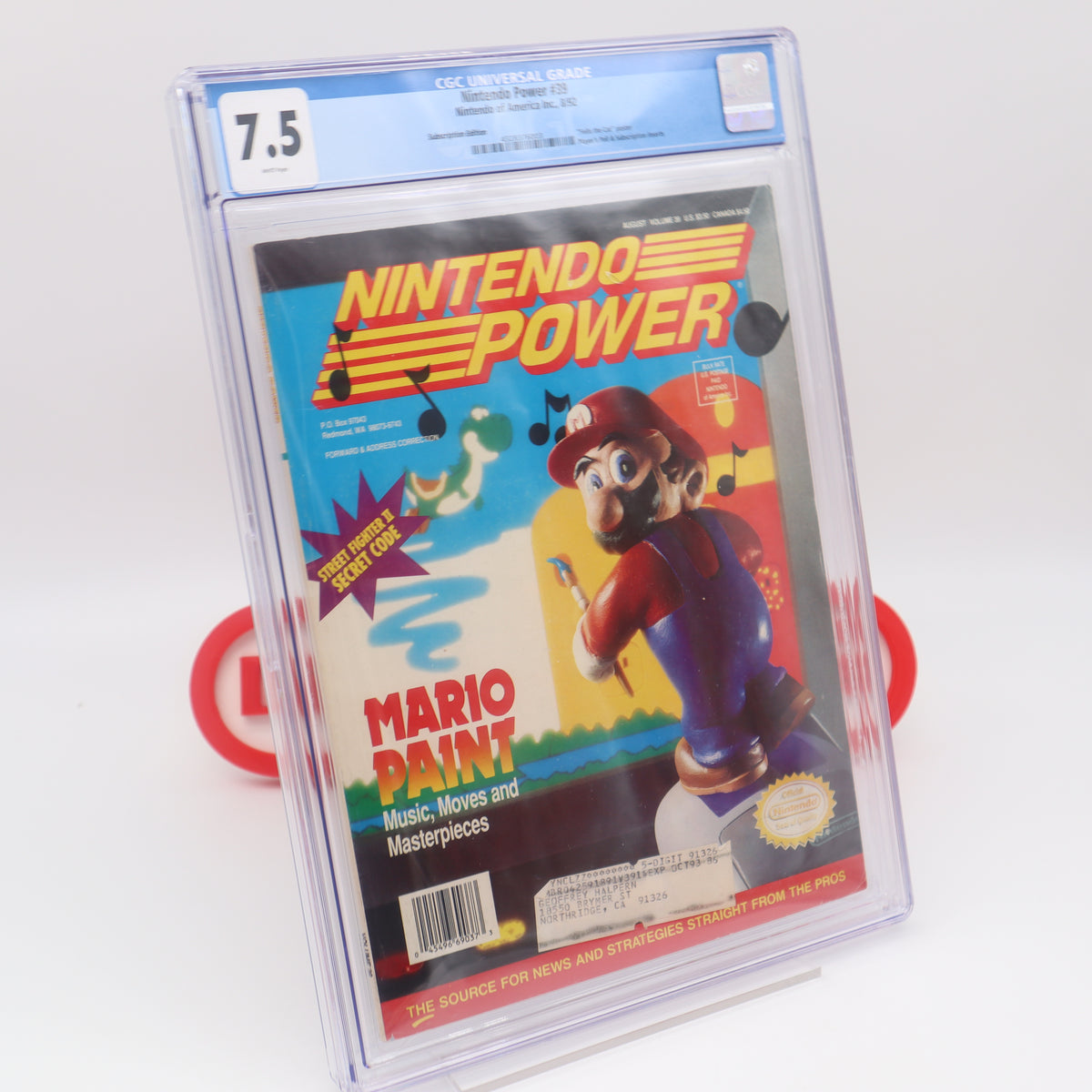 NINTENDO POWER ISSUE #39 - MARIO PAINT COVER - CGC GRADED 7.5 ...